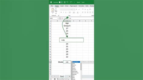 excelfunctions use the function mode to find the value that repeat the
