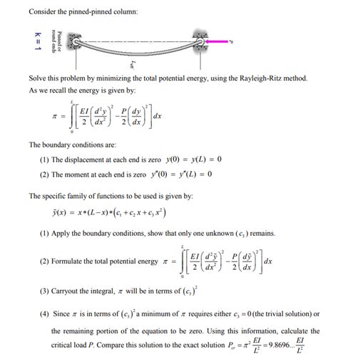 consider the pinned pinned column k round ends