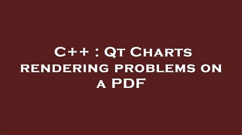 C Qt Charts Rendering Problems On A PDF YouTube