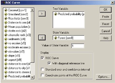 Roc Curve Definition Window Of Spss Download Scientific Diagram