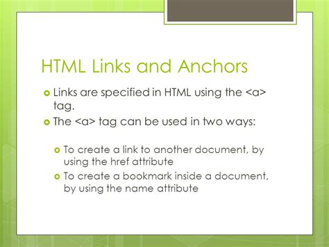 Html Links And Anchors Ppt Download