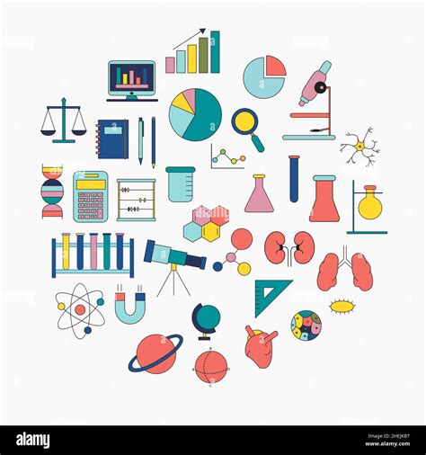 Science And Education Set Of Science Objects Stock Photo Alamy