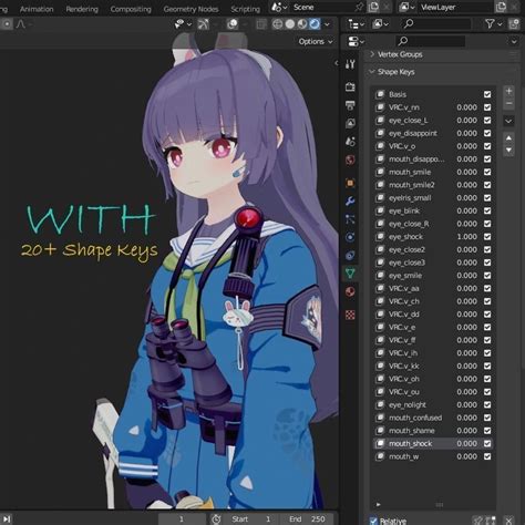 3d Model Anime Girl 3d Model Rigged Vr Ar Low Poly Cgtrader