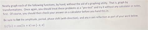 Solved Neatly Graph Each Of The Following Functions By