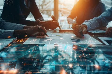 Business Professionals Collaborating On A Data Analysis Project Premium Ai Generated Image