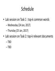 Lab1 Task1 2017 Pdf Schedule Lab Session On Task 1 Top K Common Words Wednesday 24 Jan
