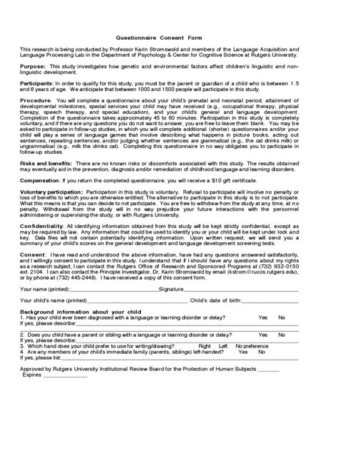 2025 questionnaire consent form fillable printable pdf and forms