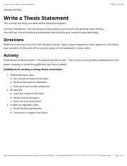 Crafting A Strong Thesis Statement Analyzing The Naked And The Course Hero