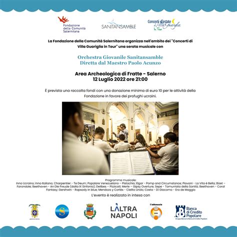 12 Luglio 2022 Sanitansamble A Salerno Fondazione Della Comunità