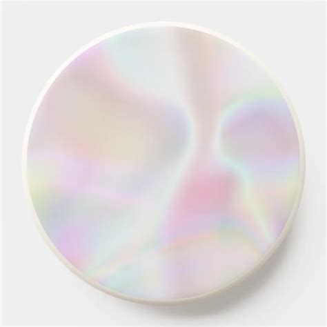 Opal Iridescent Holographic Pink Pearl Popsocket Zazzle Pink Pearl