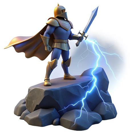 Knight Sword Lightning Fantasy Art 56221664 Png