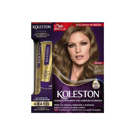 Coloraçao Koleston 71 Louro Cinza Medio Com Gloss Tinta De Cabelo