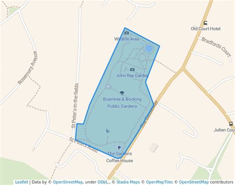 Braintree And Bocking Public Gardens In Braintree Map And Routes