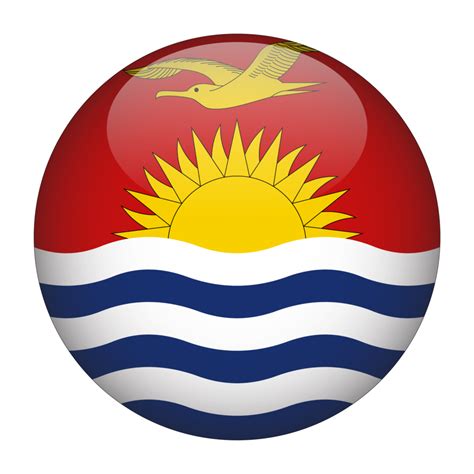 Kiribati D Rounded Flag With Transparent Background PNG