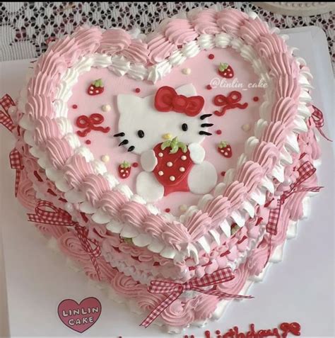 Hello Kitty Themed Heart Cake