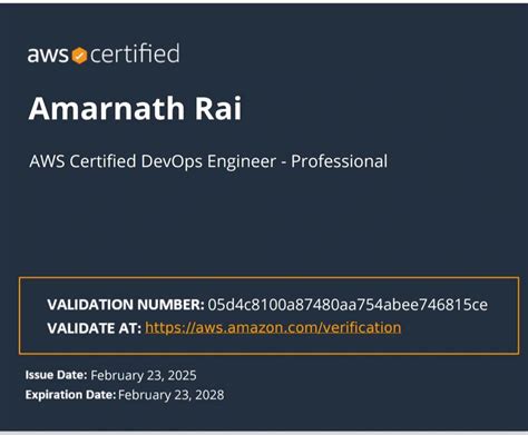 I Am Certified Aws Devops Professional Amarnath Rai