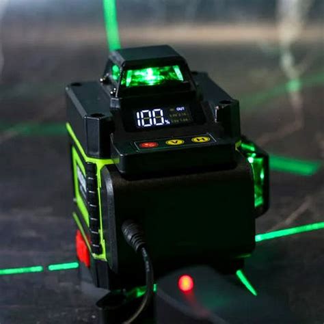 Нивелир с зеленым лазером, 4д лазерный уровень 4D (16 линий), Лазерный ...