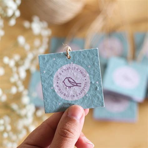Tag PlantÁvel Papel Semente Livreto 10x5cm Personalizada