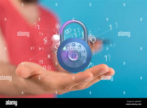 A D Render Of A Padlock Surrounded By Binary Codes Being Manipulated In A Holographic Manner