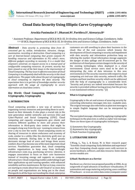 Cloud Data Security Using Elliptic Curve Cryptography Pdf