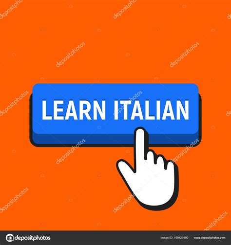 Hand Mouse Cursor Clicks Learn Italian Button Pointer Push Press Stock Vector By ©sibgat 199820190