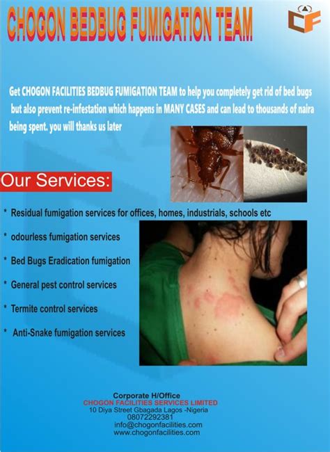 Bed Bug Fumigation And Pest Control Services Chogon Facilities