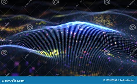 Abstract Glowing Virtual Neural Network Futuristic Coding Or