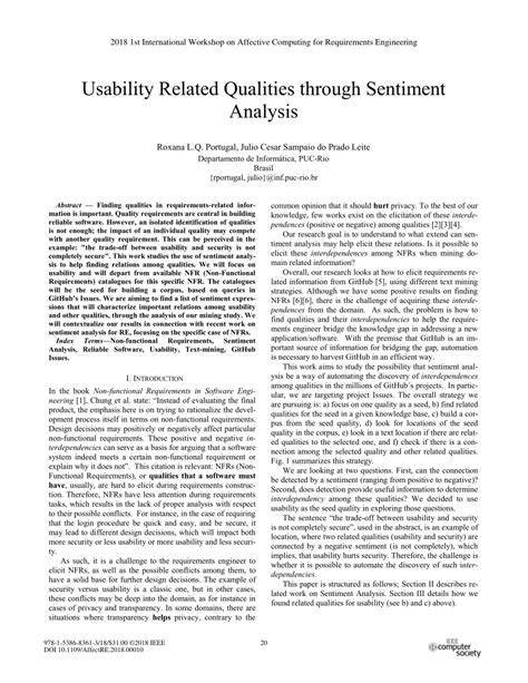 Pdf Usability Related Qualities Through Sentiment Analysis