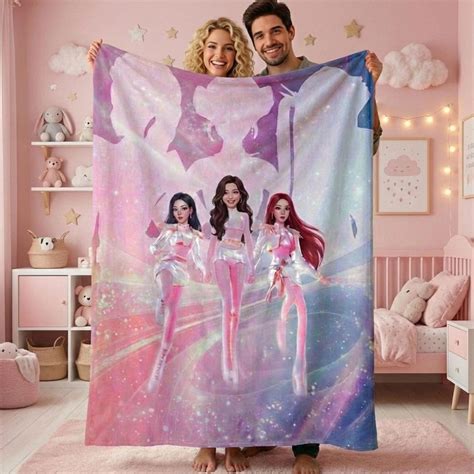 Personalized K Pop Blanket Demon Hunters Anime Throw Custom Name T