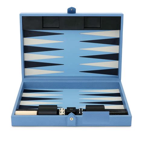 Étui De Backgammon Moyen En Panama Nile Blue Smythson Backgammon