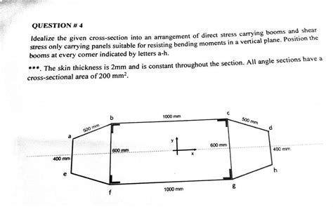 question 4 idealize the given cross section into