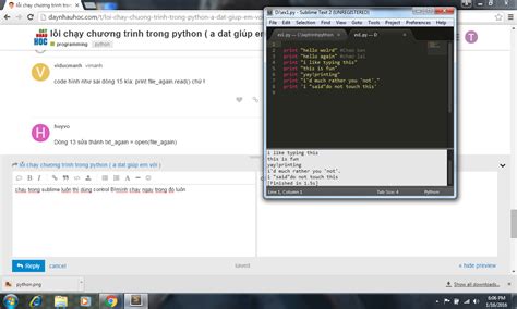 Lỗi chạy chương trình python programming Dạy Nhau Học