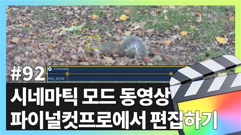 시네마틱 모드 동영상 파이널컷프로에서 편집하기 빠르크의 파이널컷프로 3분강좌 92강 Youtube
