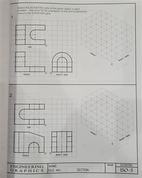 Solved Sketch The Isometric View Of The Given Object In Each