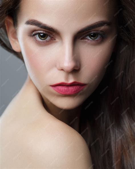 Premium Photo A Large Portrait Of A Sexy Girl With Pink Lips And