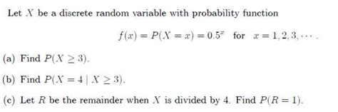 Solved Let X Be A Discrete Random Variable With Probability Chegg Com