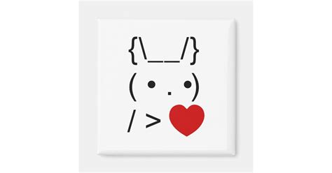 Ascii Text Art Bunny Rabbit Give Heart Magnet Zazzle