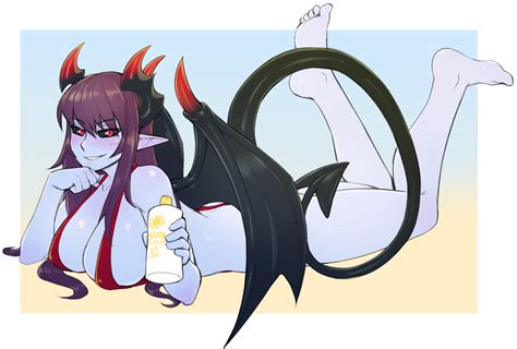 Rule 34 Big Breasts Bikini Blush Breasts Cleavage Demon Demon