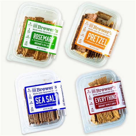 Brewers Flatbread Cracker 4 Flavor Variety Pack 5oz Each 4 Ct Long