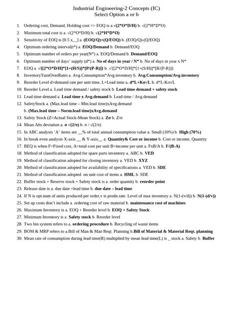 Ie Concepts Micro Exam 2 Answers Pdf Logistics Management Accounting
