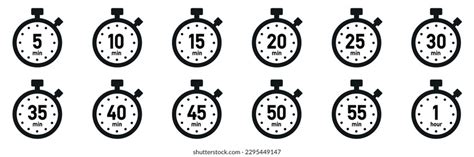 Set Timer Icons Timer Stopwatch Icons Stock Vector Royalty Free 2295449155 Shutterstock