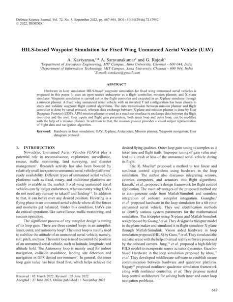 Pdf Hils Based Waypoint Simulation For Fixed Wing Unmanned Aerial