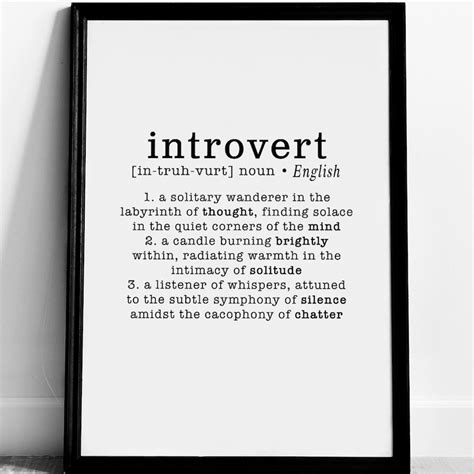 Introvert Definition Print I Words To Live By I The New Essence Of Wall Art TherapyScout