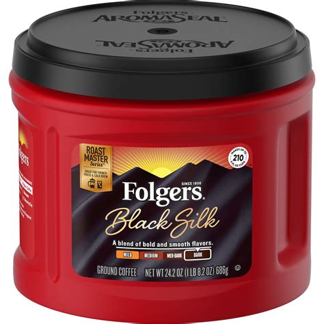 Folgers Black Silk Ground Coffee Smooth Dark Roast Coffee 242 Ounce