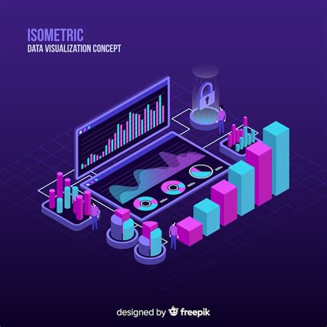 Premium Vector Isometric Data Visualization Concept Background