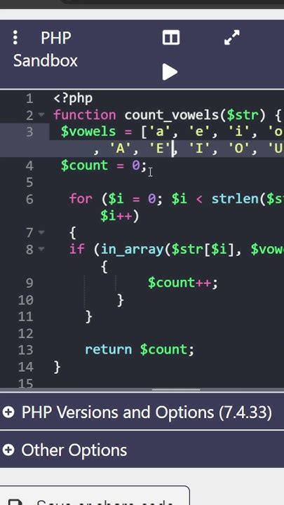 to count the number of vowels in a string using php coding youtube