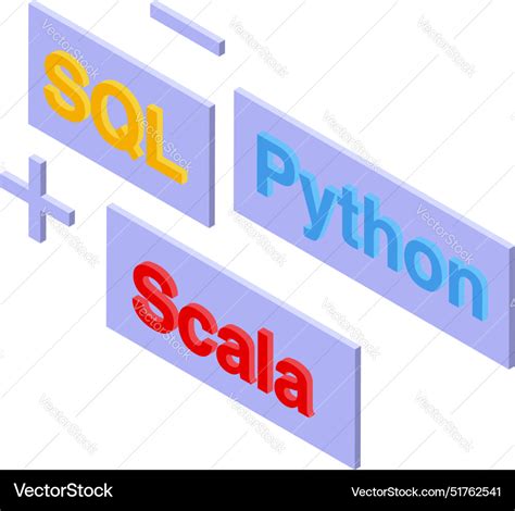 Programming Languages Combination With Sql Python Vector Image