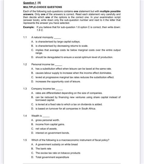 solved question 1 [5] multiple choice questions each of the