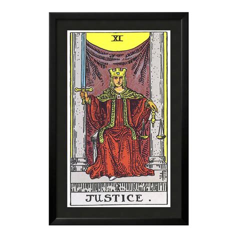 Quadro Emoldurado Tarô Rider Waite Arcano Maior 11 A Justiça De Arthur