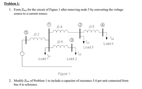 solved problem 1 1 form zbus for the circuit of figure 1